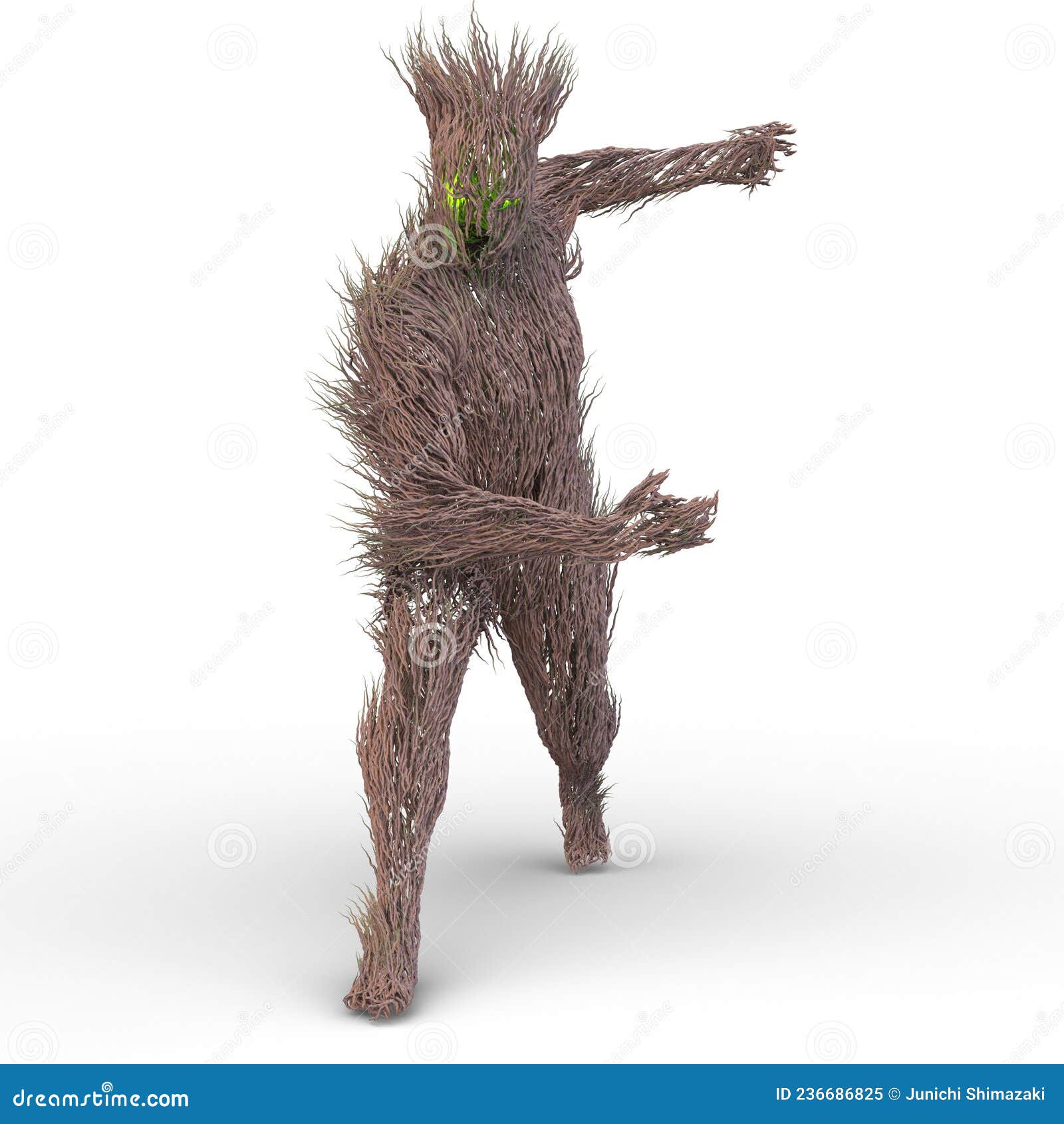 3D Rendering of a Grass Monster Stock Illustration - Illustration of ...