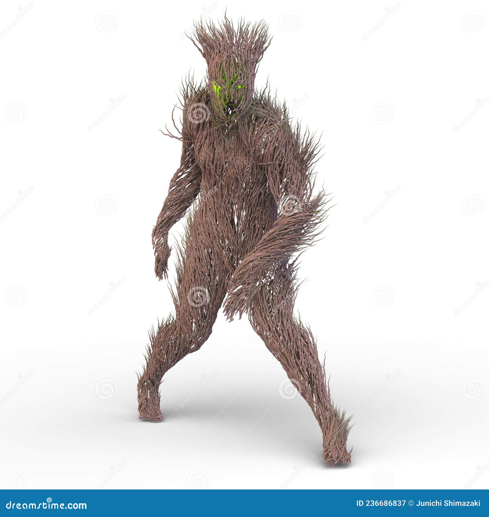 3D Rendering of a Grass Monster Stock Illustration - Illustration of ...