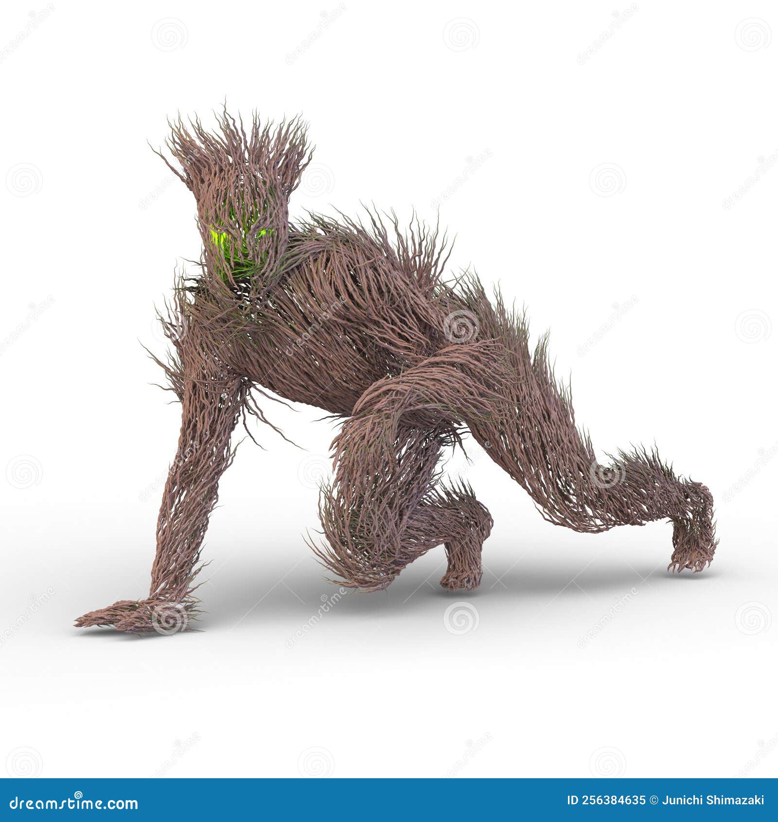 3D Rendering of a Grass Monster Stock Illustration - Illustration of ...