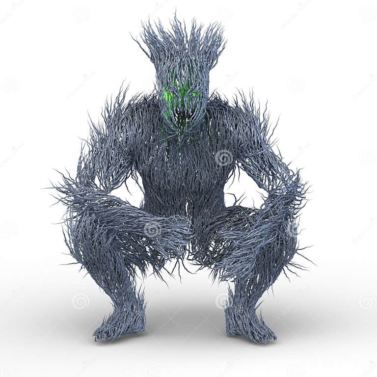 3D Rendering of a Grass Monster Stock Illustration - Illustration of ...