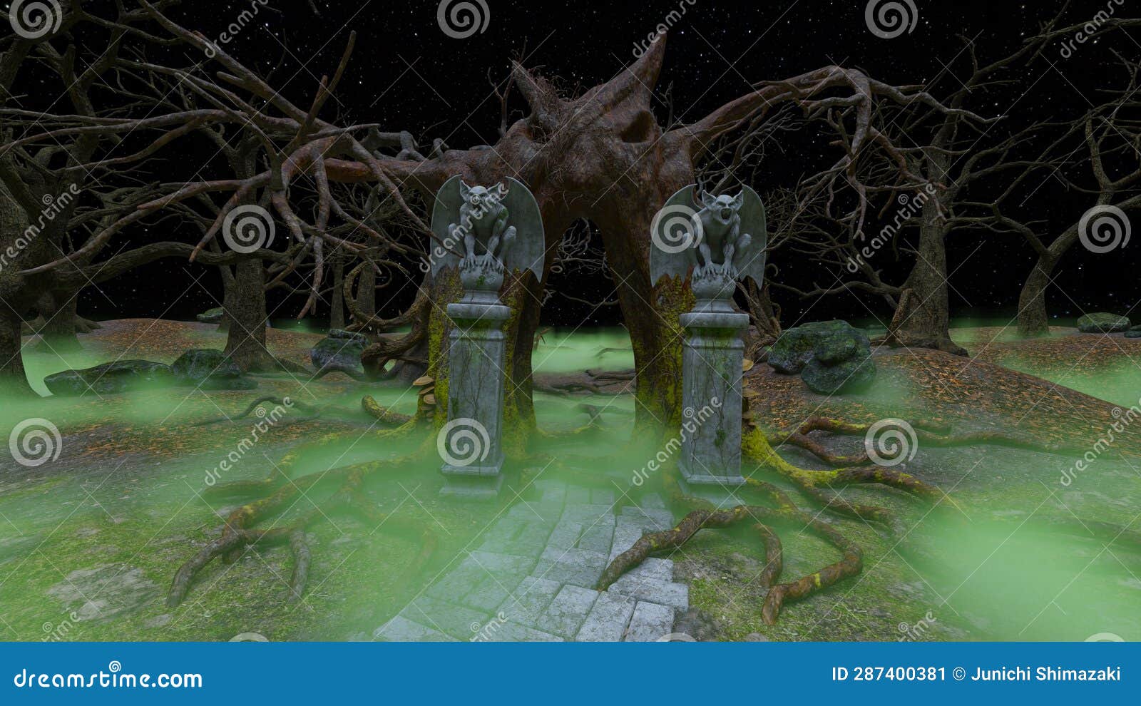 3D Rendering of the Graveyard Stock Illustration - Illustration of ...