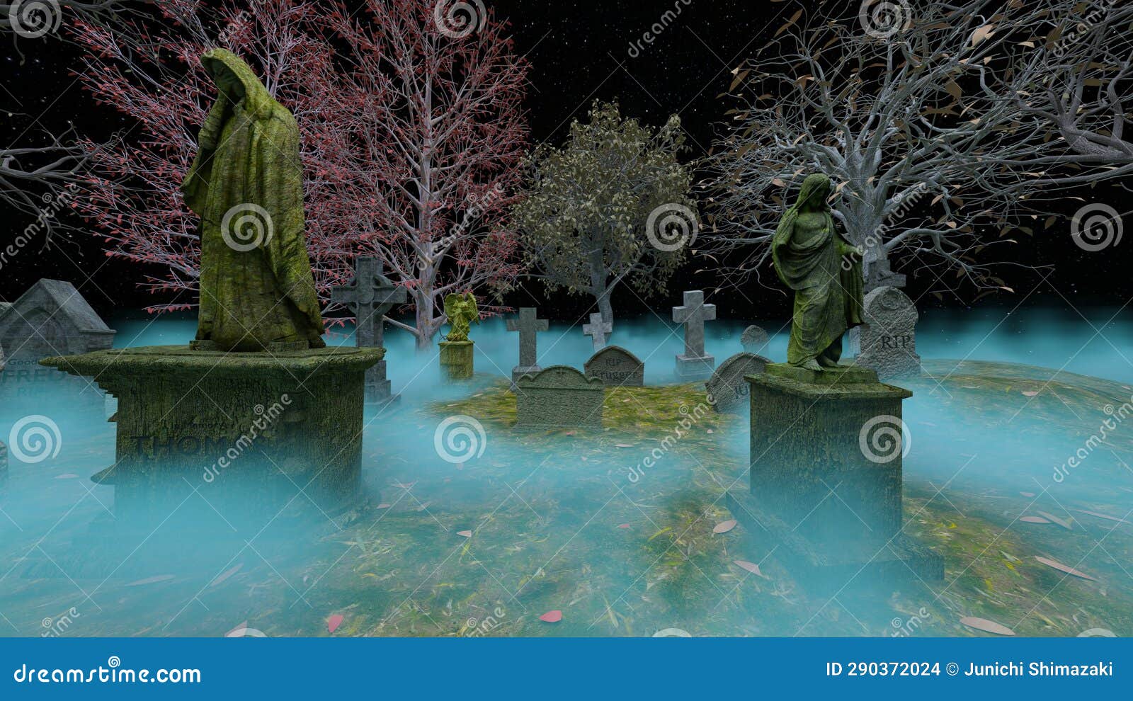 3D Rendering of the Graveyard Stock Illustration - Illustration of ...