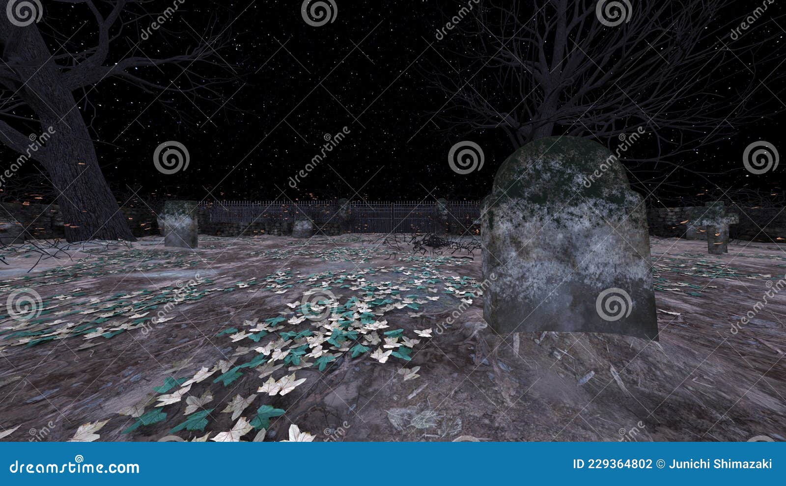 3D Rendering of the Graveyard Stock Illustration - Illustration of ...