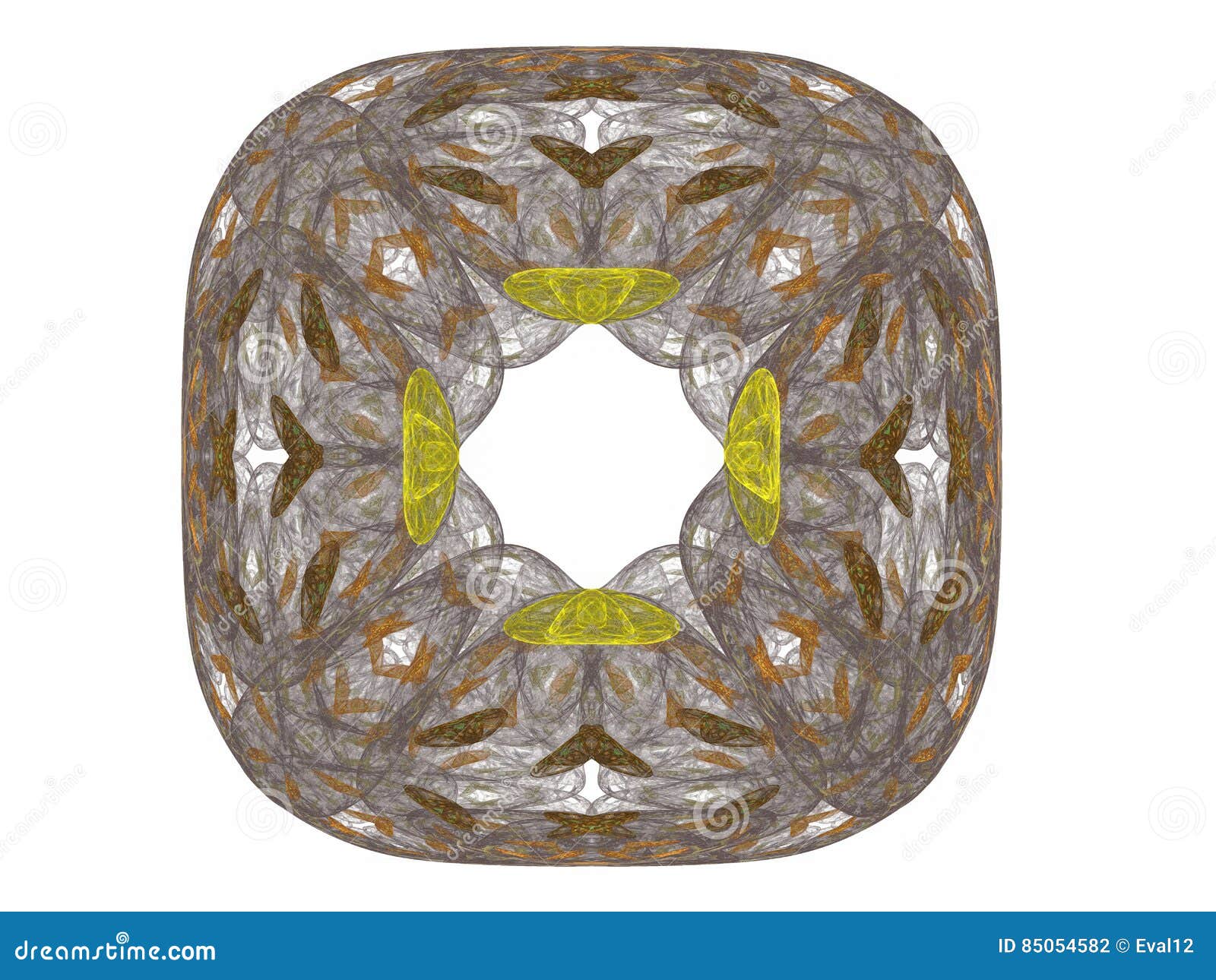 3d Rendering with Gray Abstract Fractal Pattern Stock Illustration ...