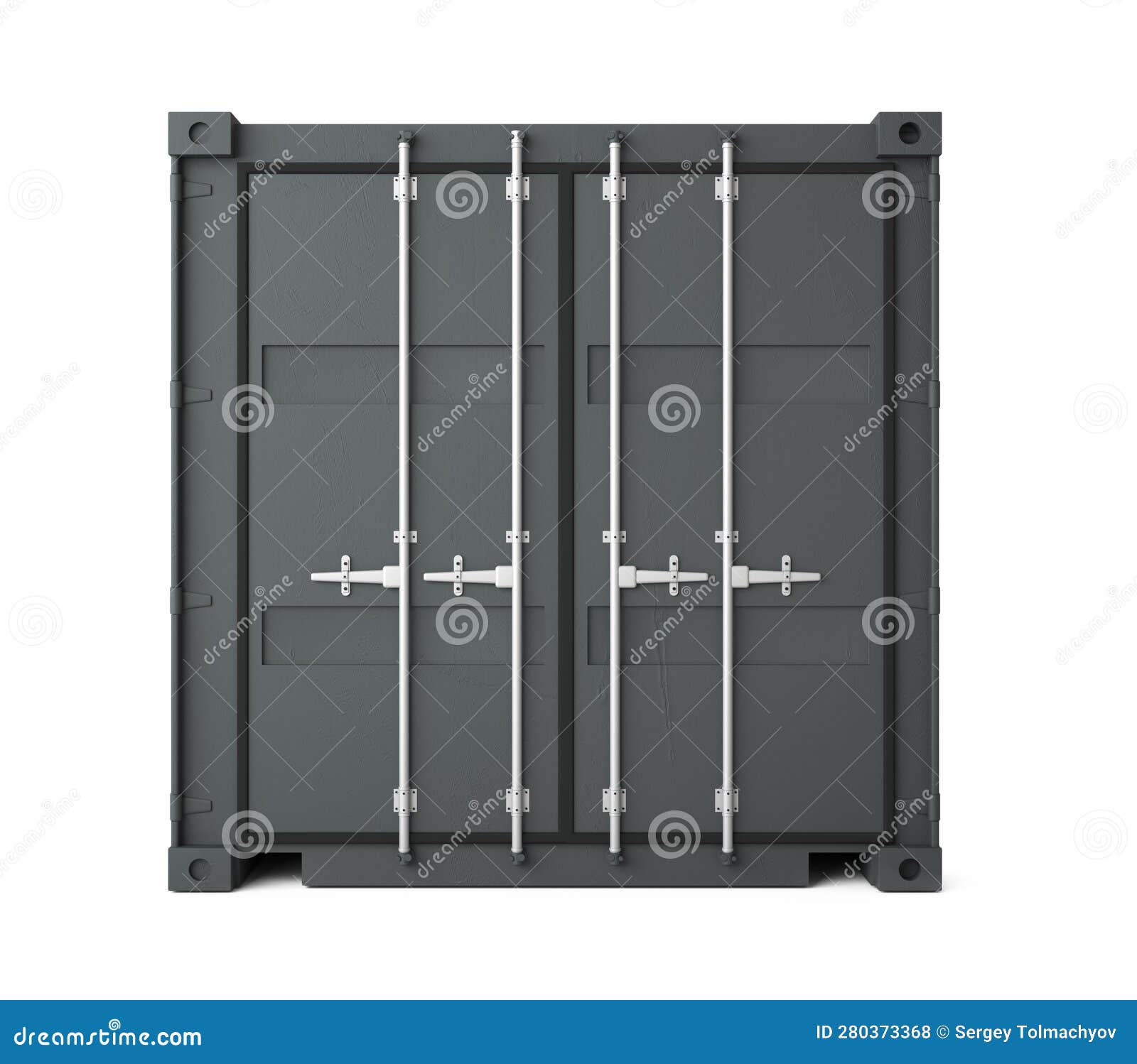 3d Rendering of Gray Container Cargo on White Background Stock ...