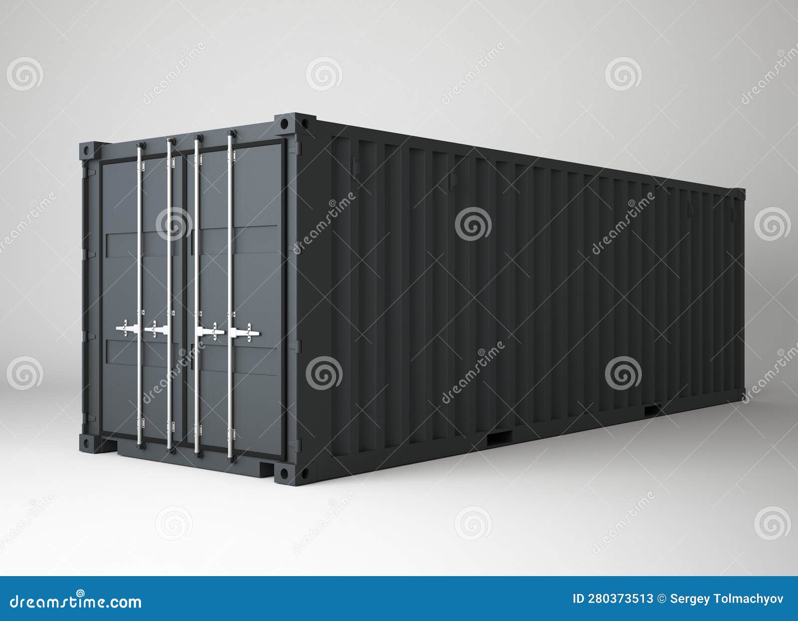 3d Rendering Of Gray Container Cargo On White Background Stock Illustration Illustration Of