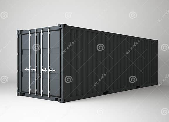 3d Rendering of Gray Container Cargo on White Background Stock ...