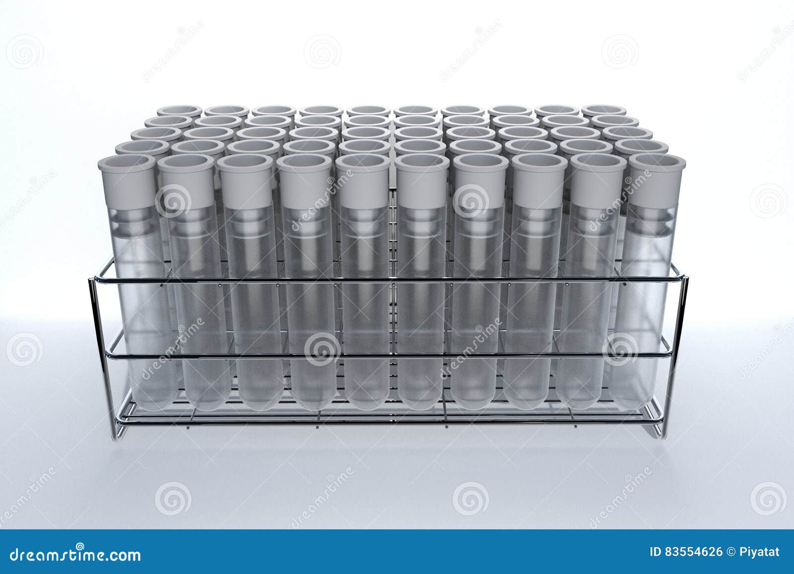 Laboratory Rack With Glass Test Tubes And Measuring Laboratory Pipettes ...