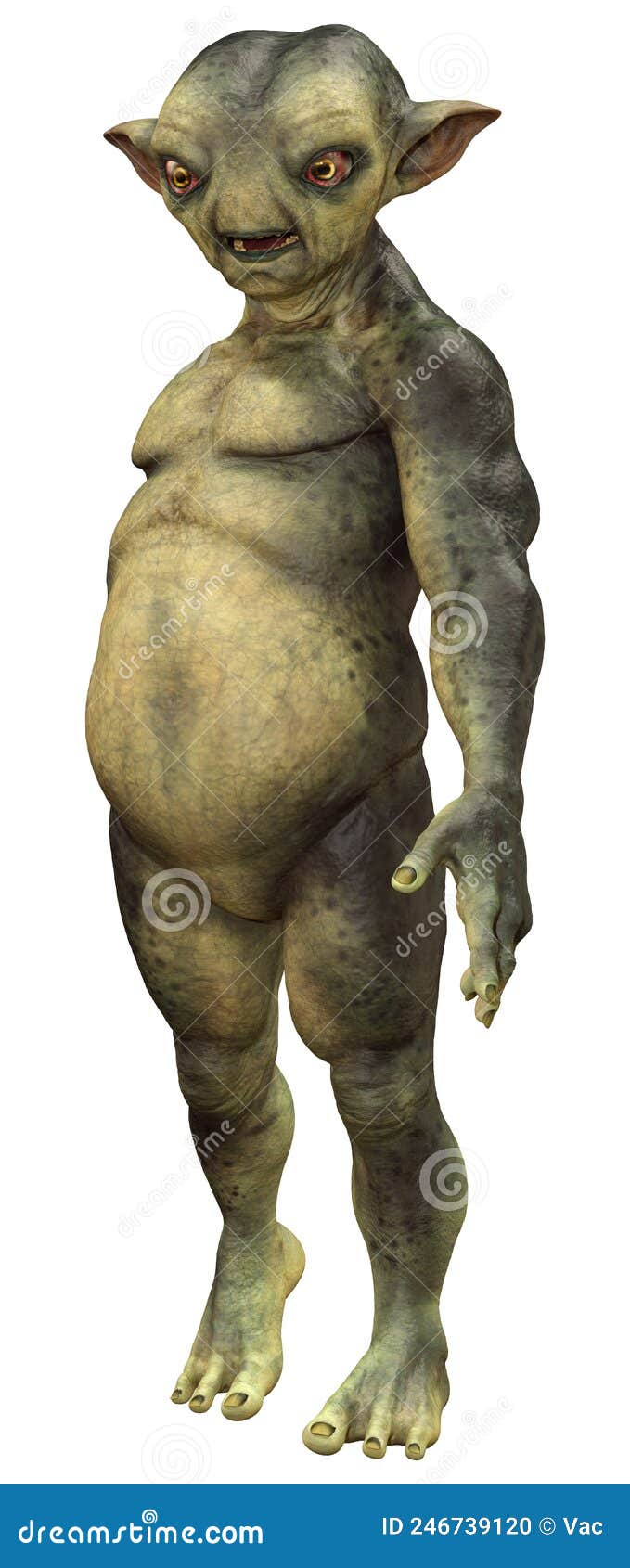 3D Rendering Green Alien on White Stock Illustration - Illustration of ...