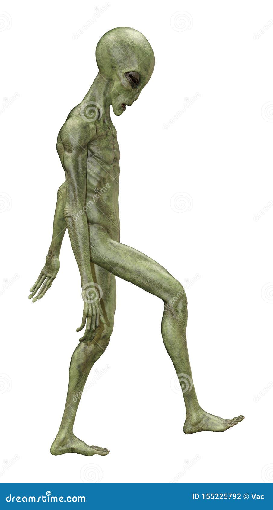 3D Rendering Green Alien on White Stock Illustration - Illustration of ...