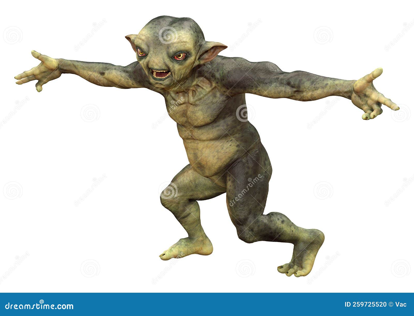 3D Rendering Green Alien on White Stock Illustration - Illustration of ...