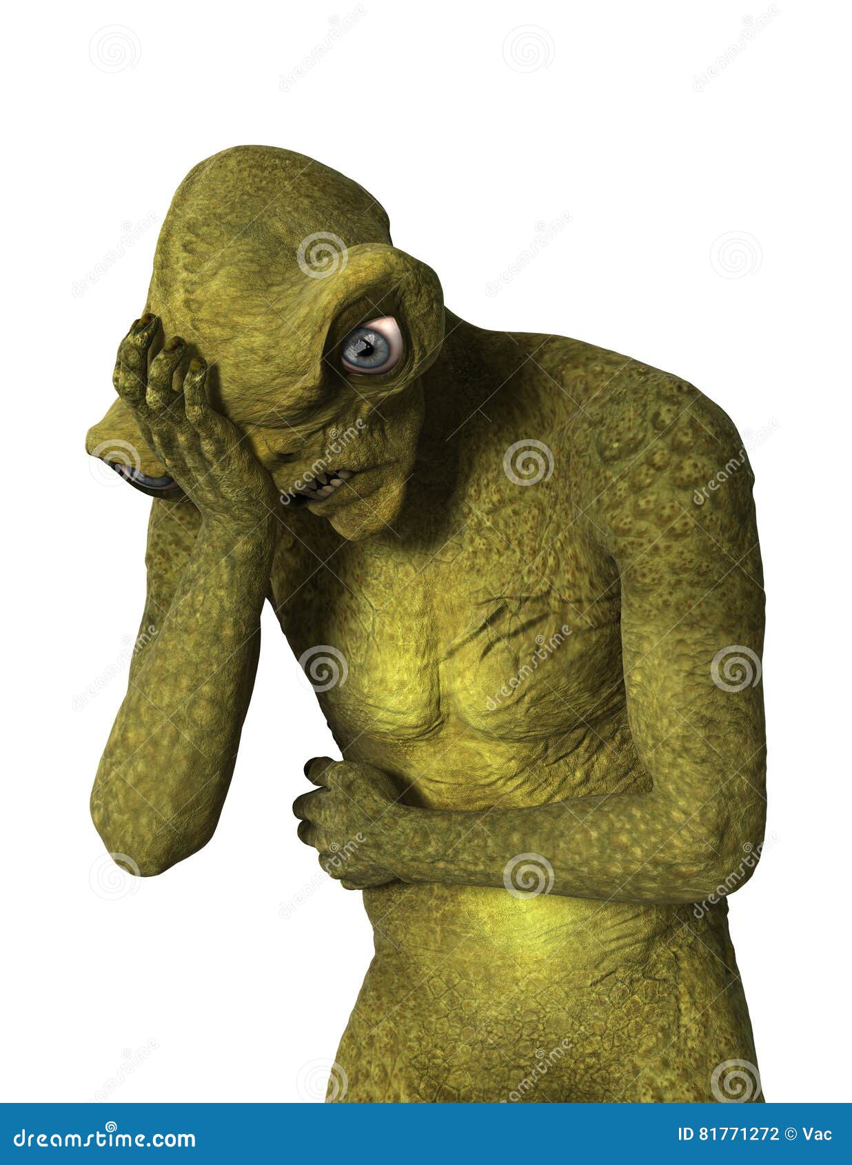 3d Rendering Of A Green Lizard Isolated In White Studio Background ...