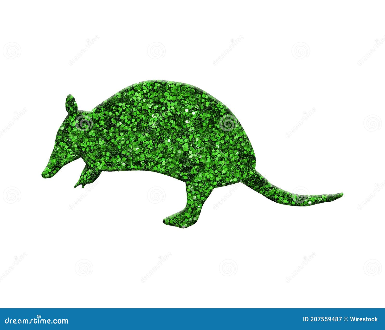 3D Rendering of a Green Armadillo Isolated on White Background Stock ...