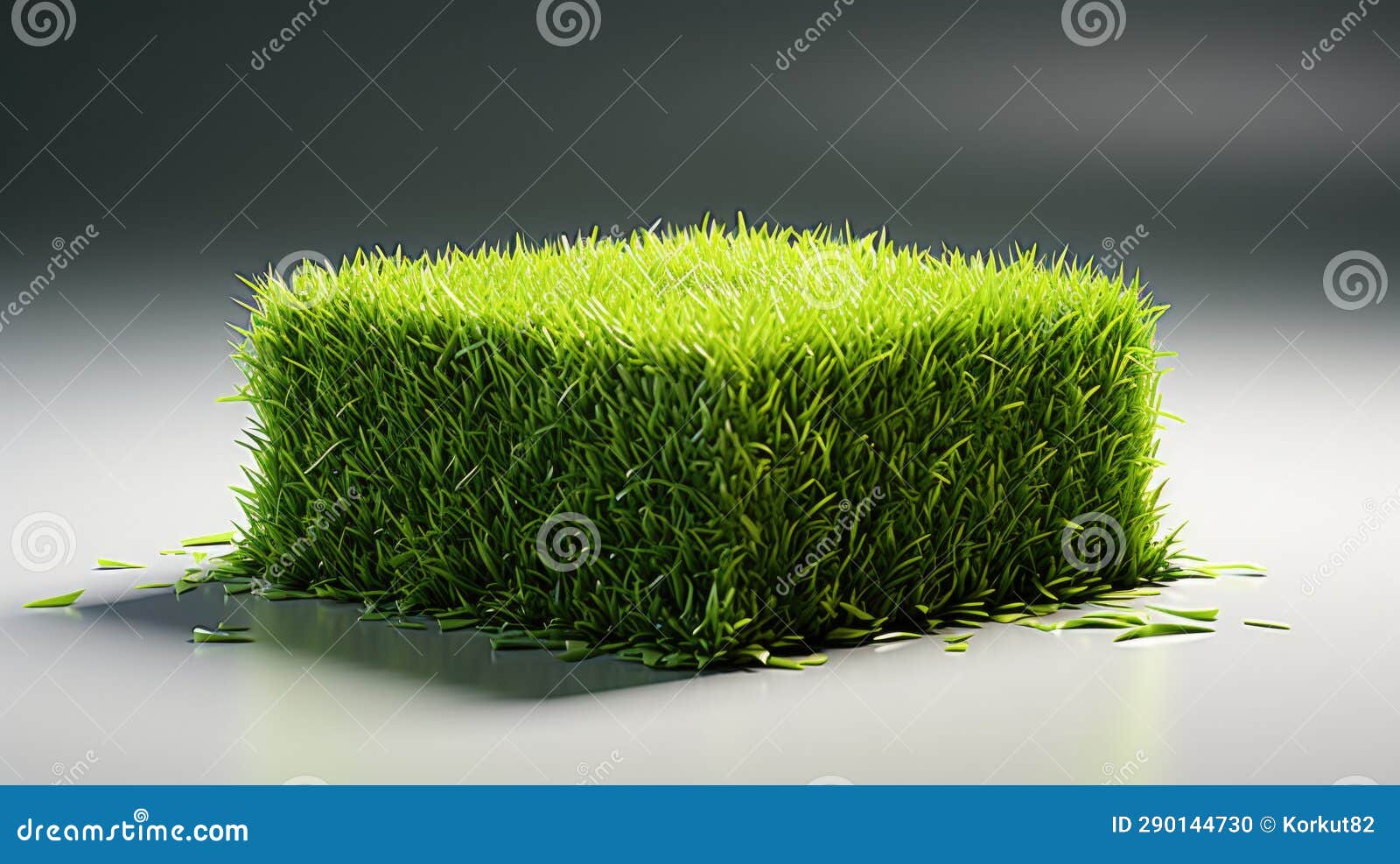 3d Rendering of Green Grass Cube Stock Illustration - Illustration of ...