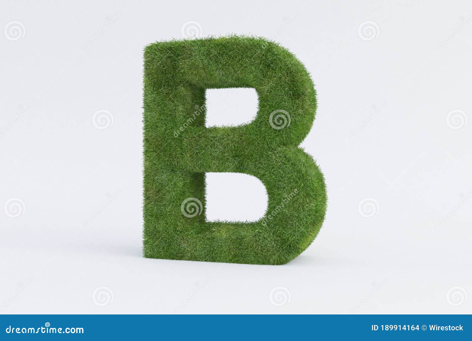 3d Rendering of Green Grass Letter B Isolated on White Background ...