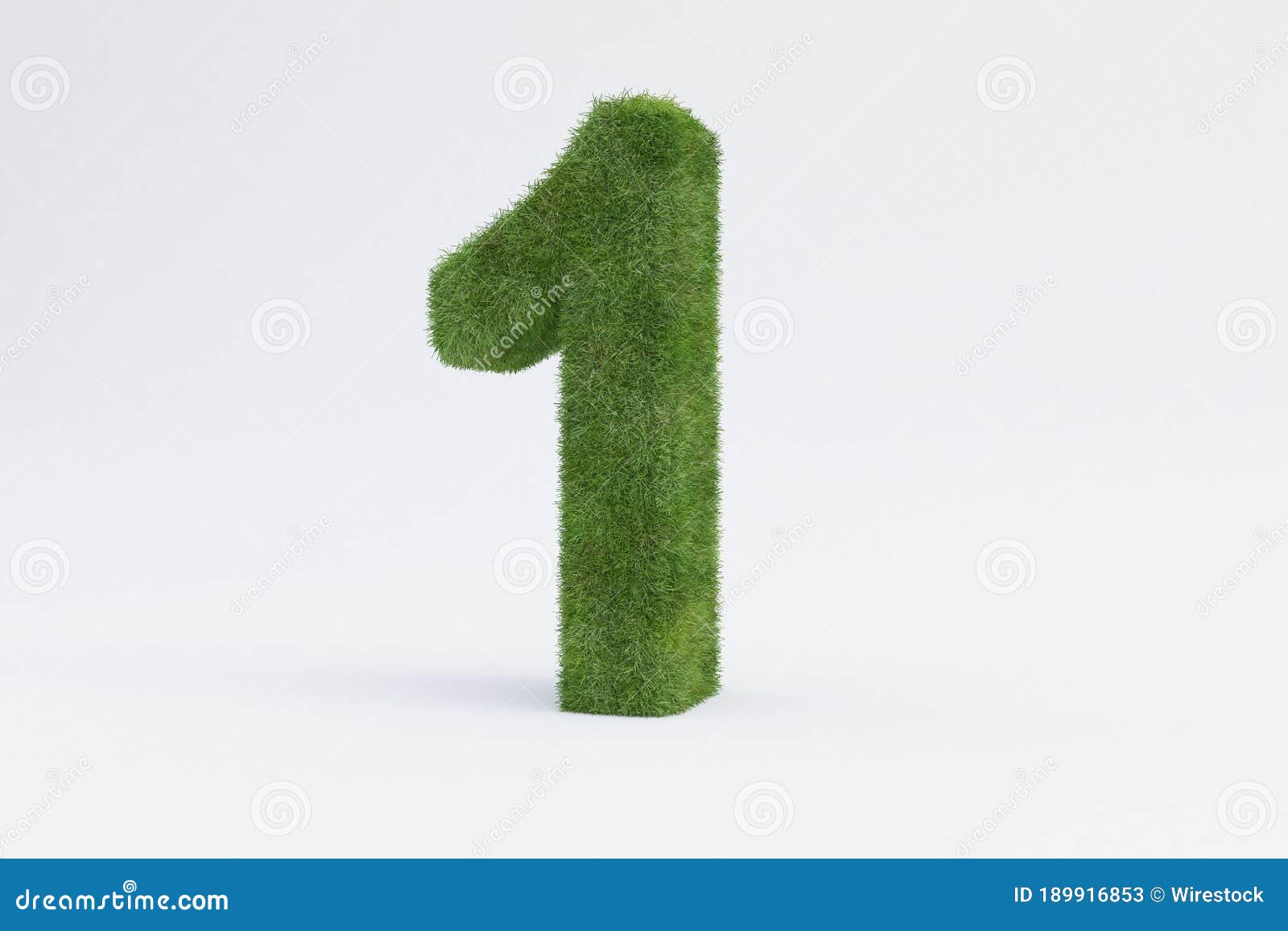 3d Rendering of Green Grass Number 1 Isolated on White Background ...
