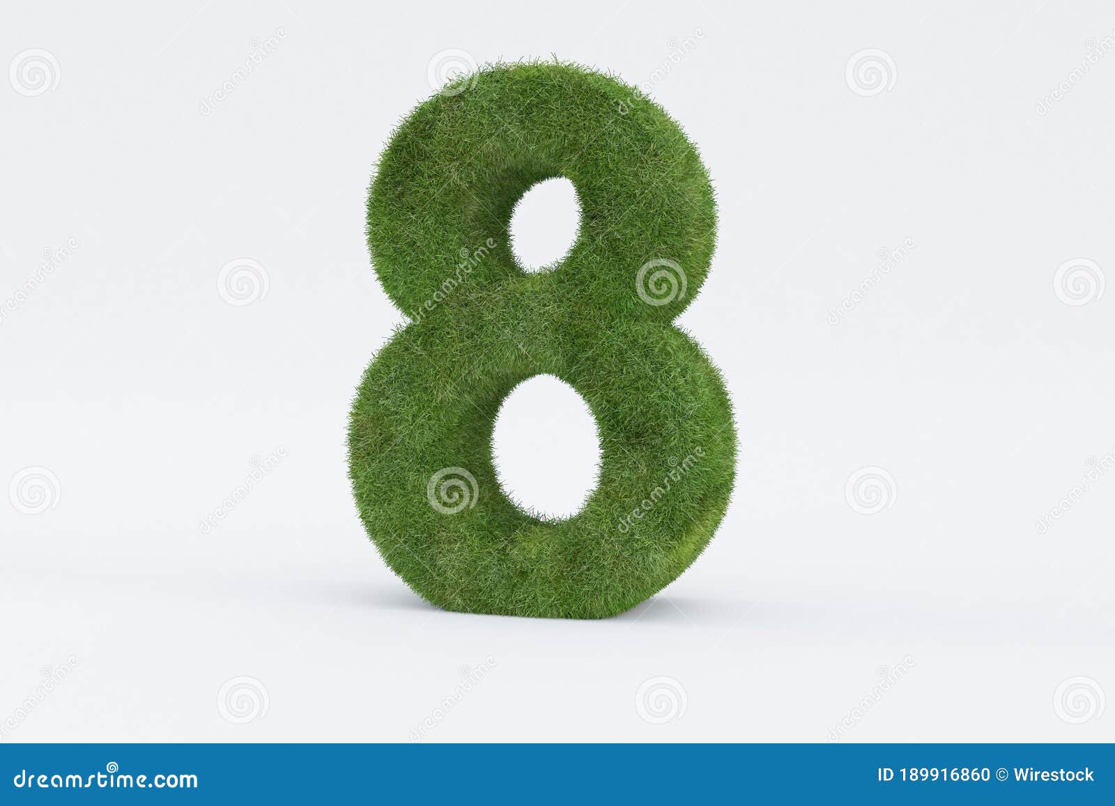 3d Rendering of Green Grass Number 8 Isolated on White Background ...