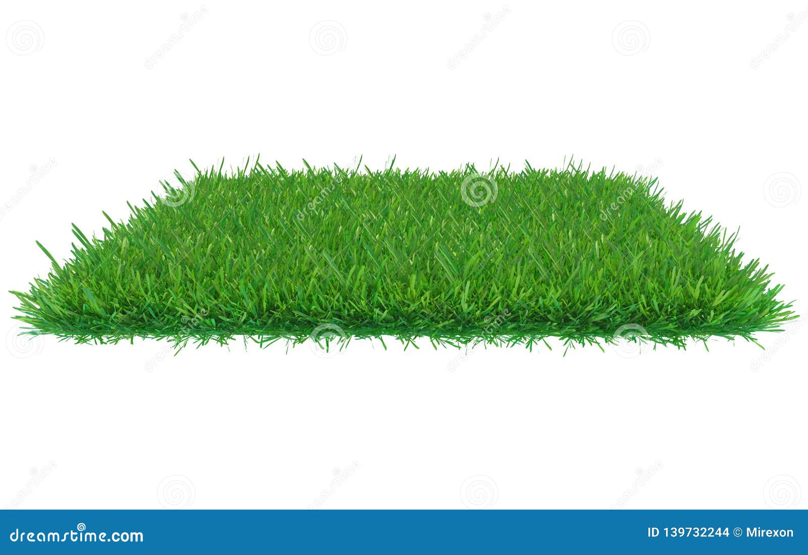 3d Rendering of a Green Grass Patch Isolated on White Background for ...