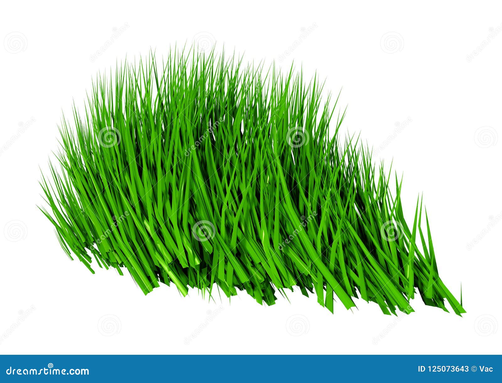 3D Rendering Green Grass on White Stock Illustration - Illustration of ...