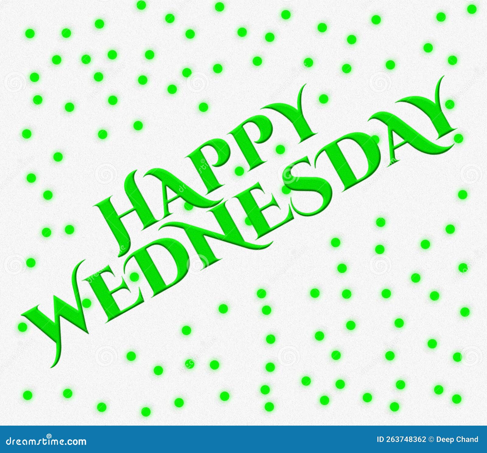 3D Rendering Green HAPPY WEDNESDAY Text with Green Dots Isolated on ...