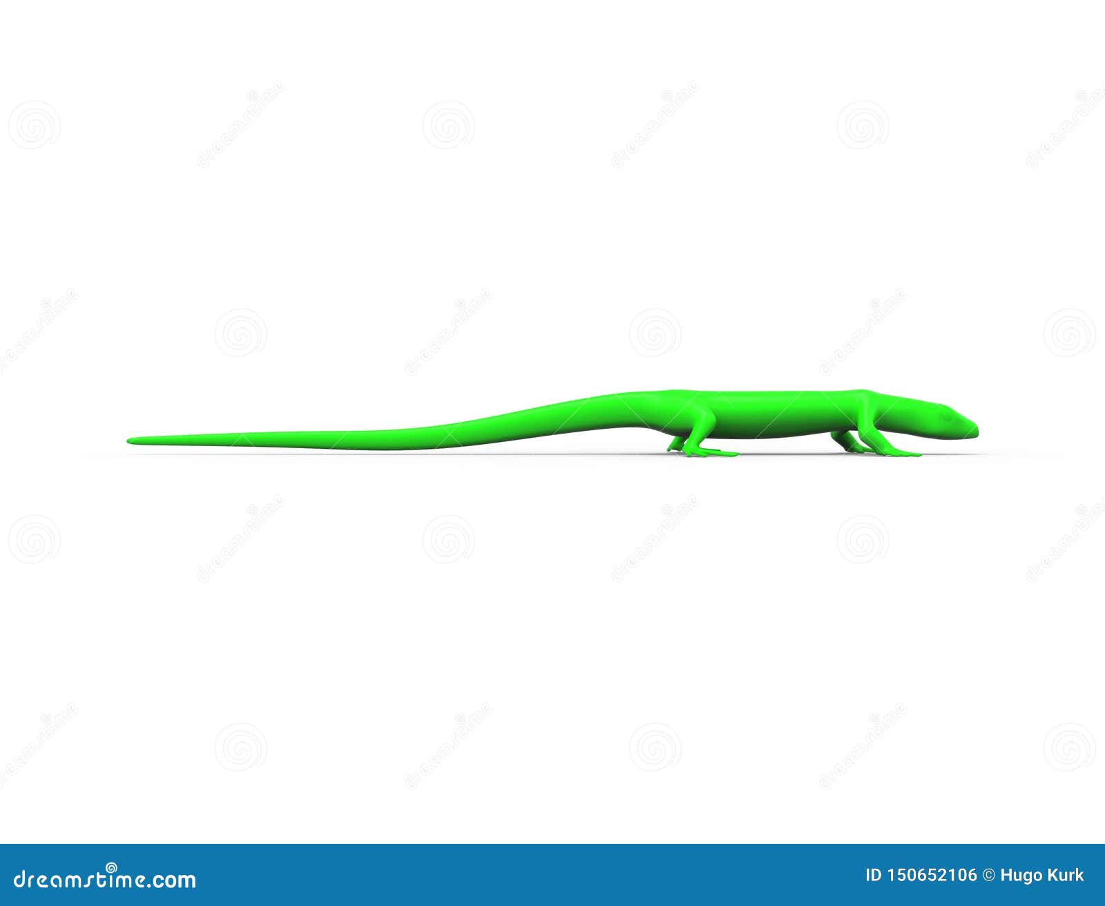 3d Rendering of a Green Lizard Isolated in White Studio Background ...