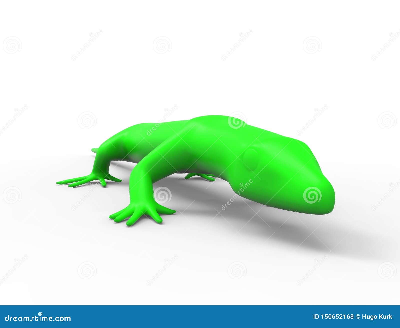 3d Rendering of a Green Lizard Isolated in White Studio Background ...