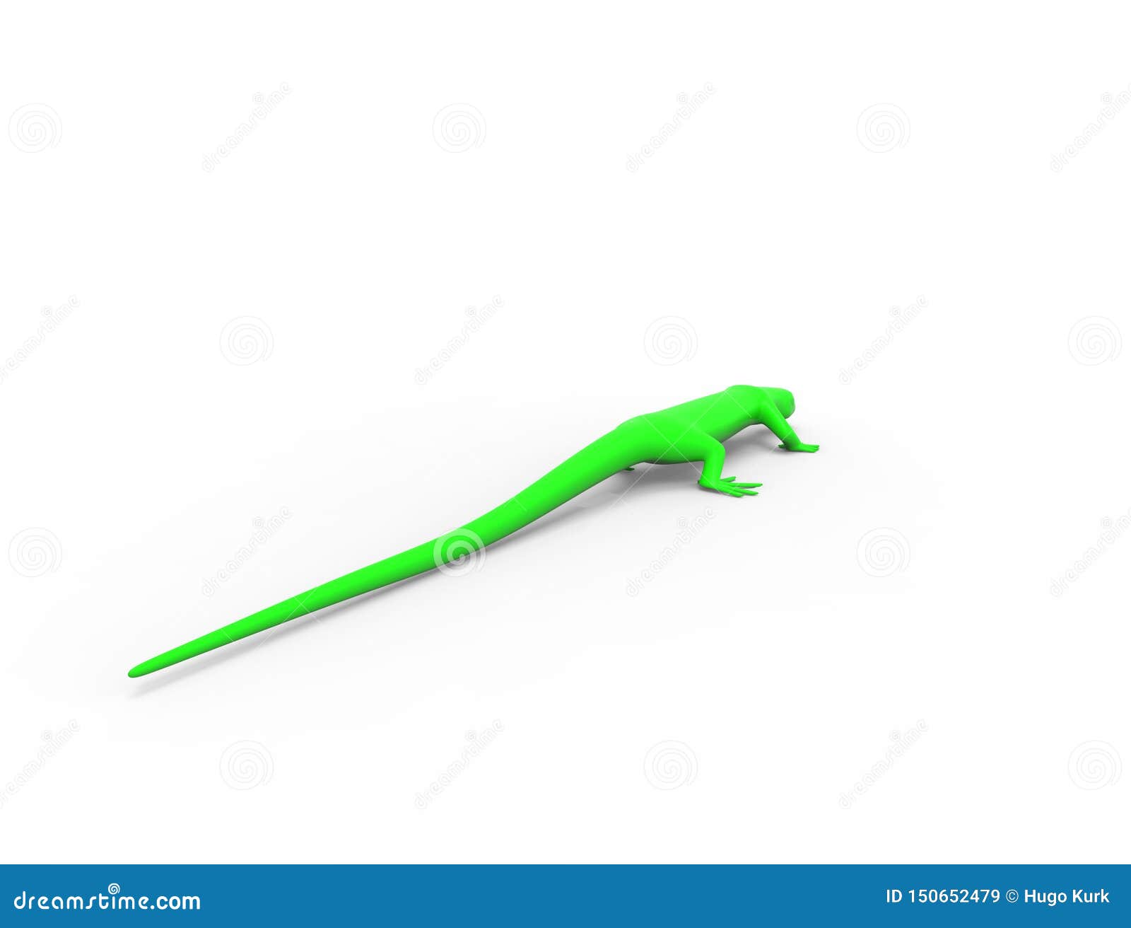 3d Rendering of a Green Lizard Isolated in White Studio Background ...
