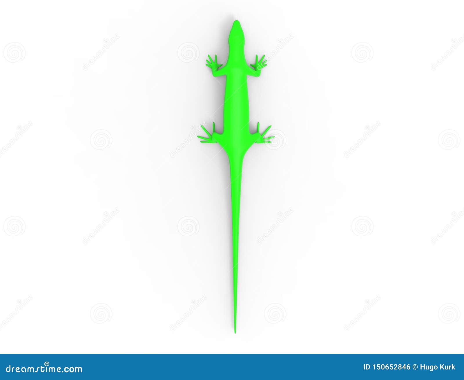 3d Rendering of a Green Lizard Isolated in White Studio Background ...