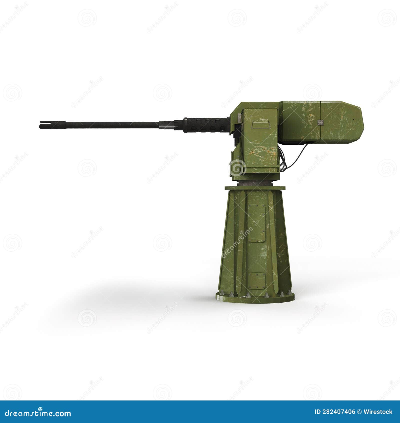 3d Rendering of a Green Machine Gun on White Background Stock ...