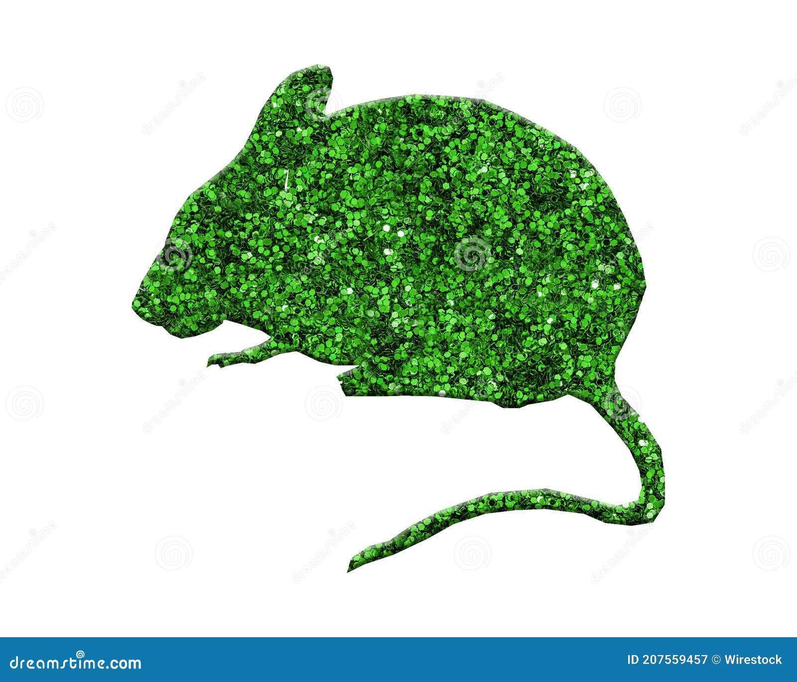 3D Rendering of a Green Mouse Isolated on White Background Stock ...