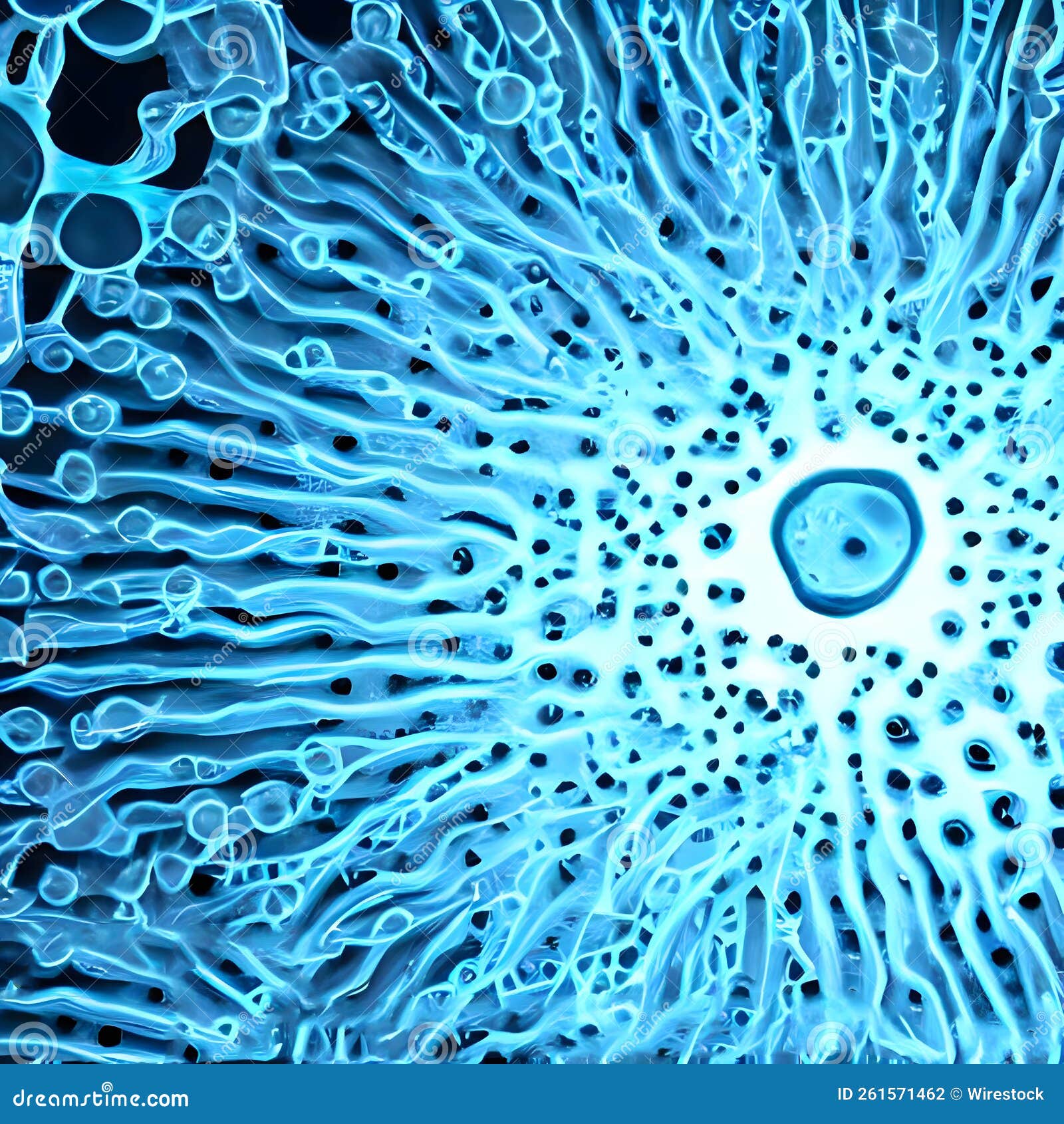 3D Rendering of Green Virus Bacteria Floating in a Cellular Environment ...