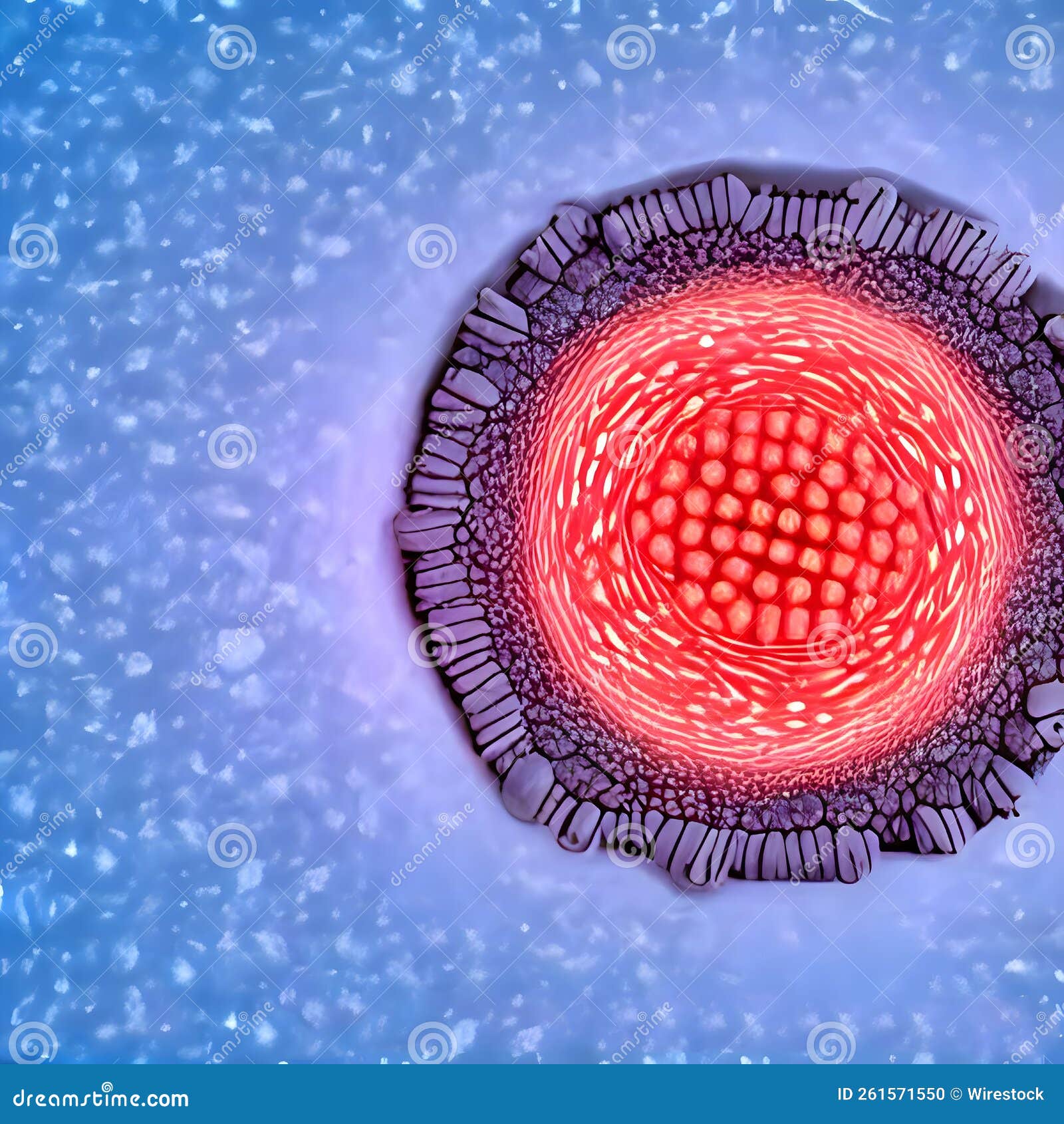 3D Rendering of Green Virus Bacteria Floating in a Cellular Environment ...