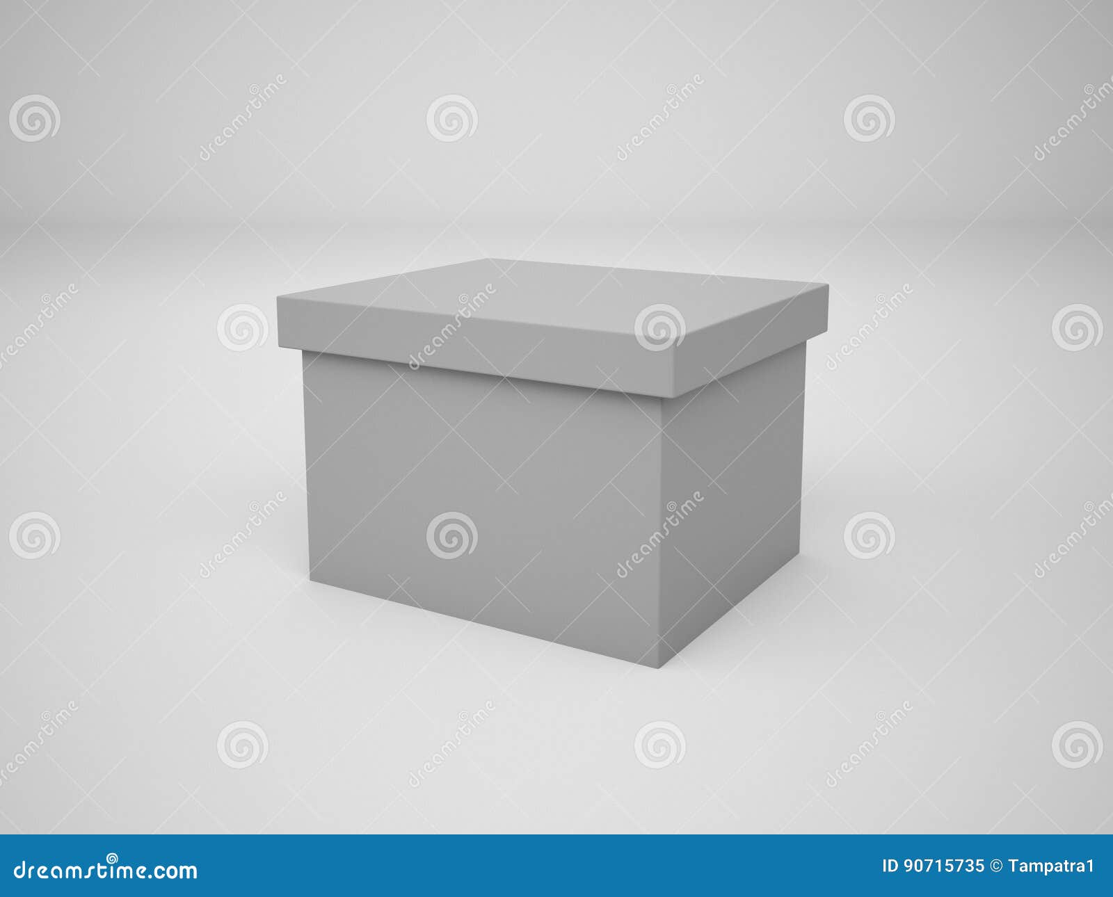 3D Rendering Grey Box on White Background, Illustration Stock ...