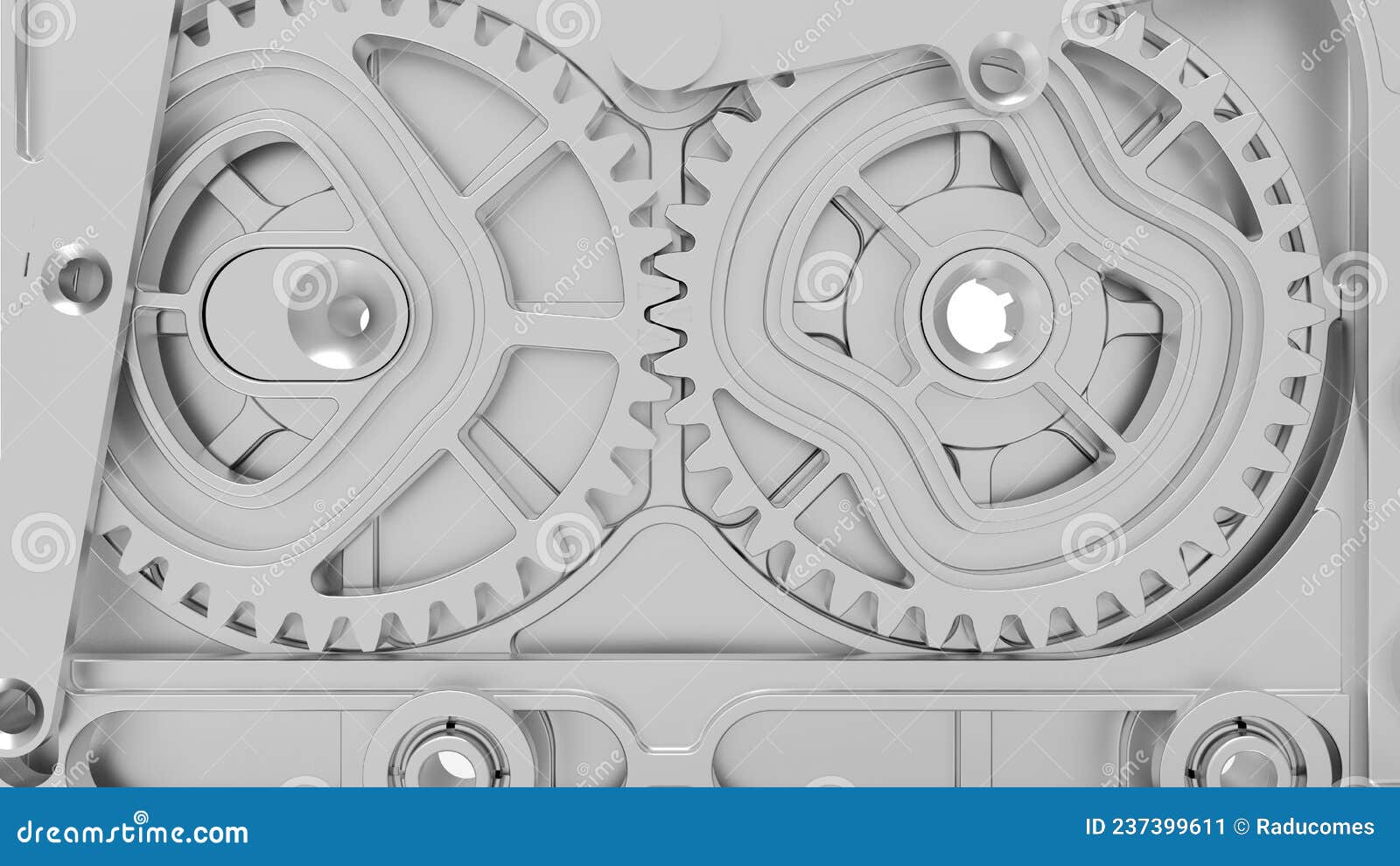 3D Rendering - Grey Gear Assembly Stock Illustration - Illustration of ...