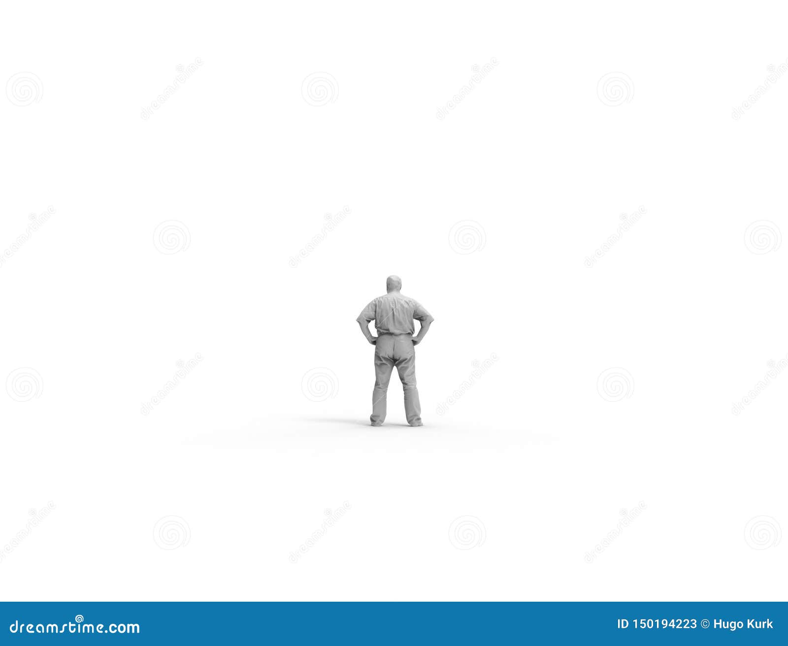 3d Rendering of a Grey 3d Scanned Person Standing in White Studio ...
