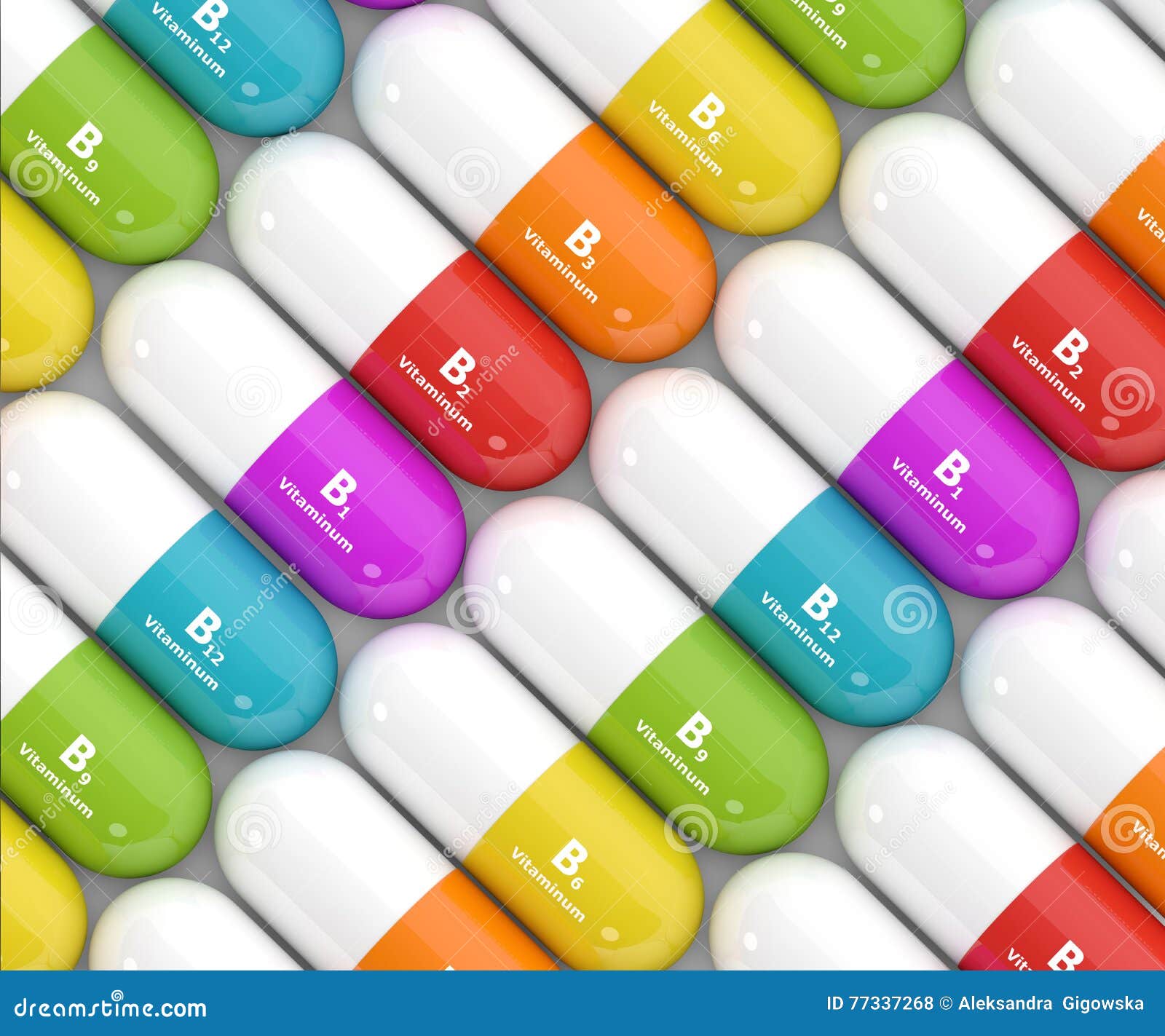 3d Rendering of Group B Vitamin Pills Stock Illustration - Illustration ...