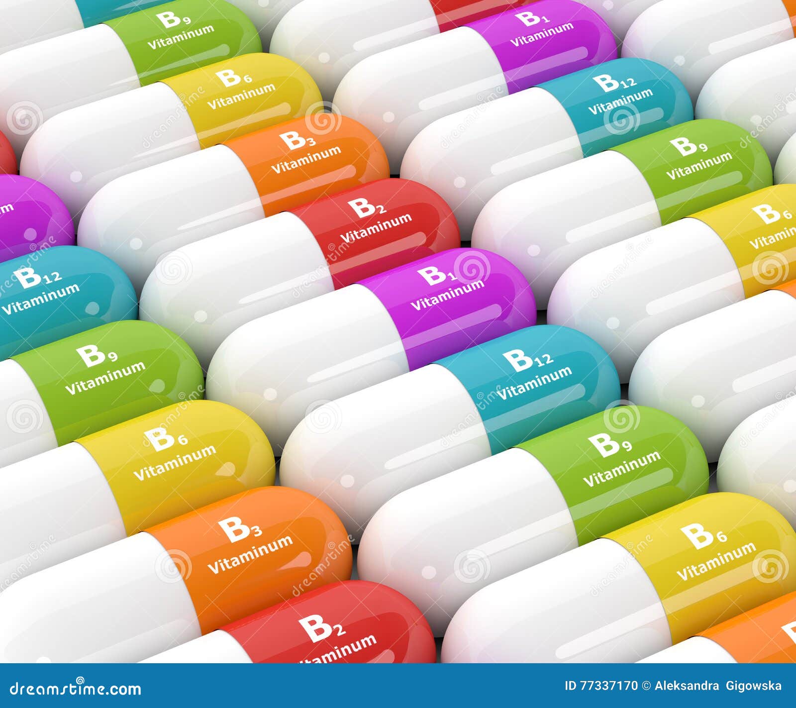 3d Rendering of Group B Vitamin Pills Stock Illustration - Illustration ...