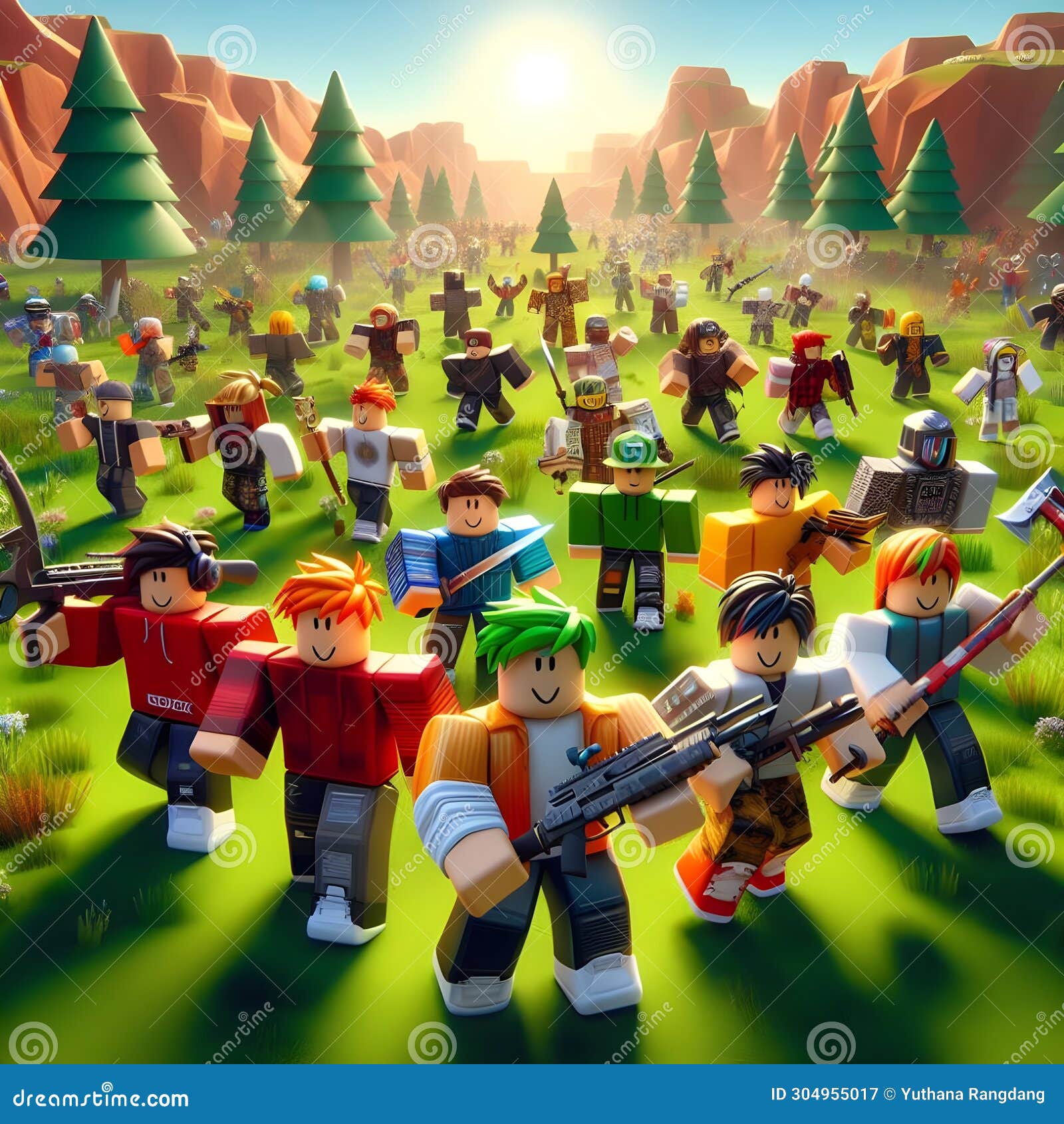 3d Rendering of a Group of Fantasy Characters. Stock Illustration ...