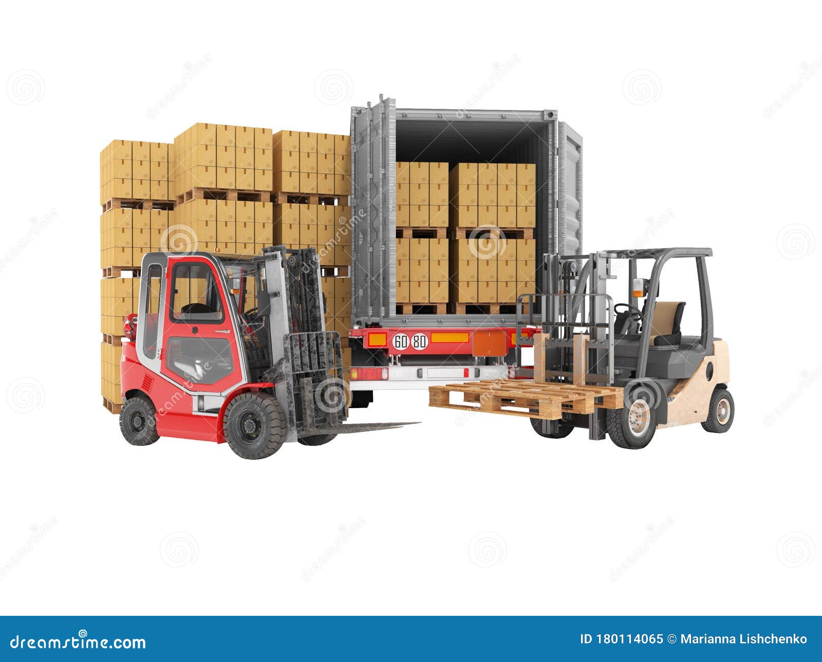 Loading Boxes With Goods From Warehouse Into Different Types Of Cargo ...