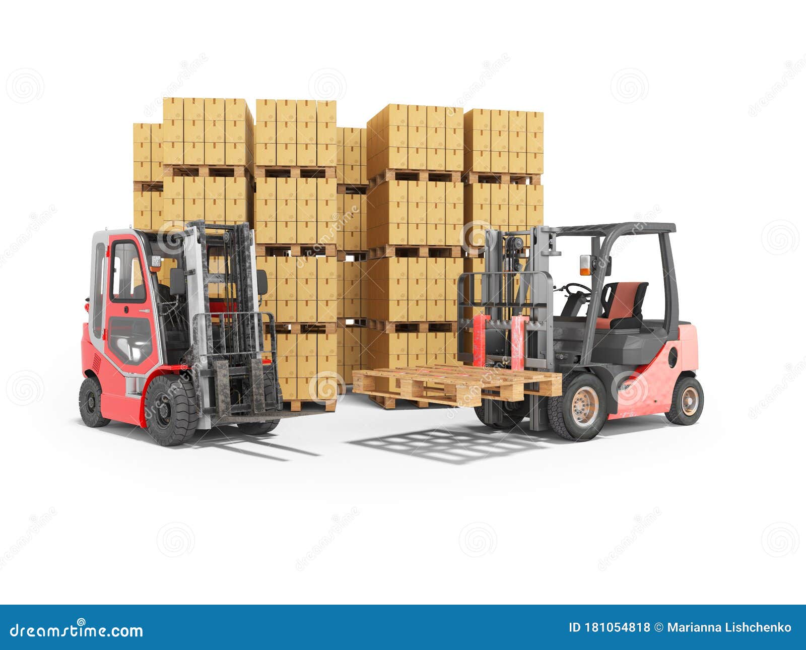 Loading Boxes, Forklift Machine, Vehicle For Loading, Raising Heavy ...