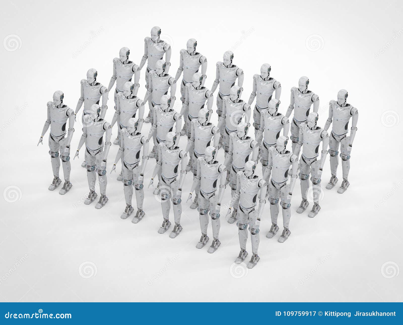 Group of robots stock illustration. Illustration of automaton - 109759917