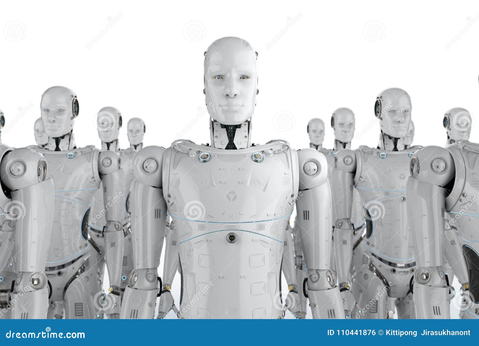 Group of robots stock illustration. Illustration of technology - 110441876