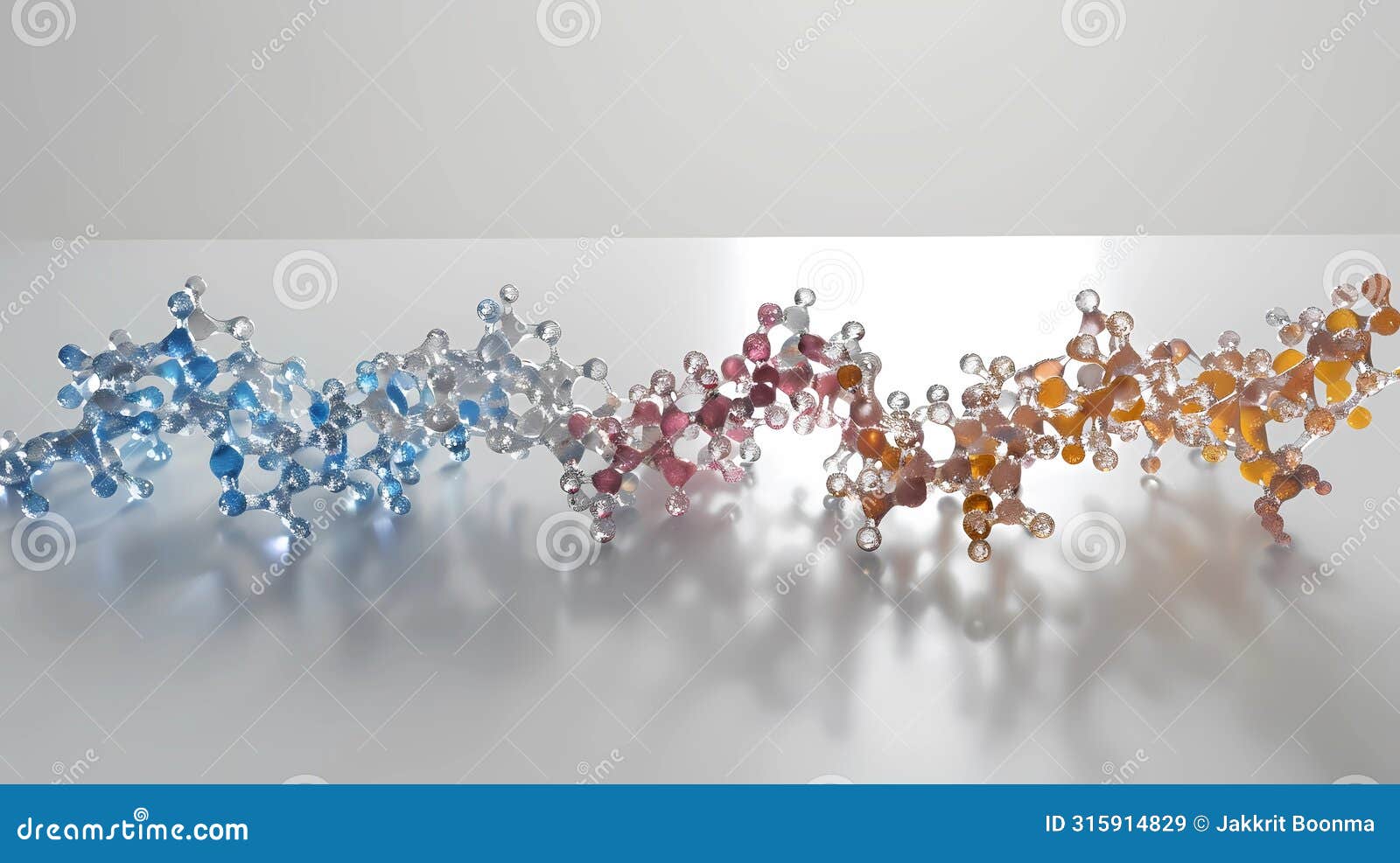 3d Rendering of a Group of Molecules in White Background with ...