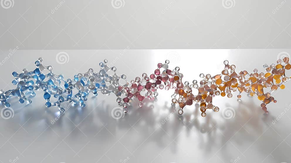 3d Rendering of a Group of Molecules in White Background with ...