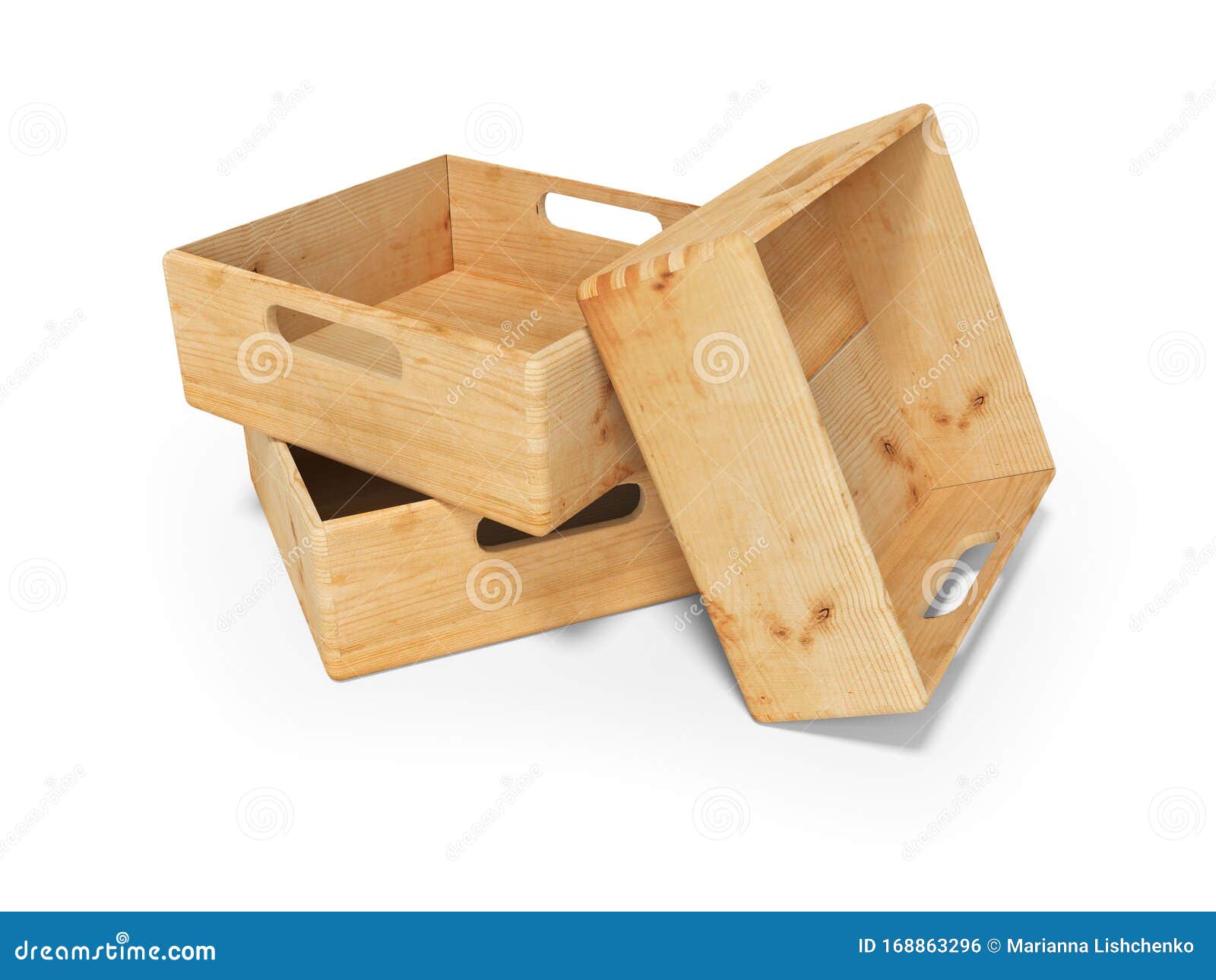 3d Rendering of Group of Wooden Boxes for Transporting Goods Over Long ...