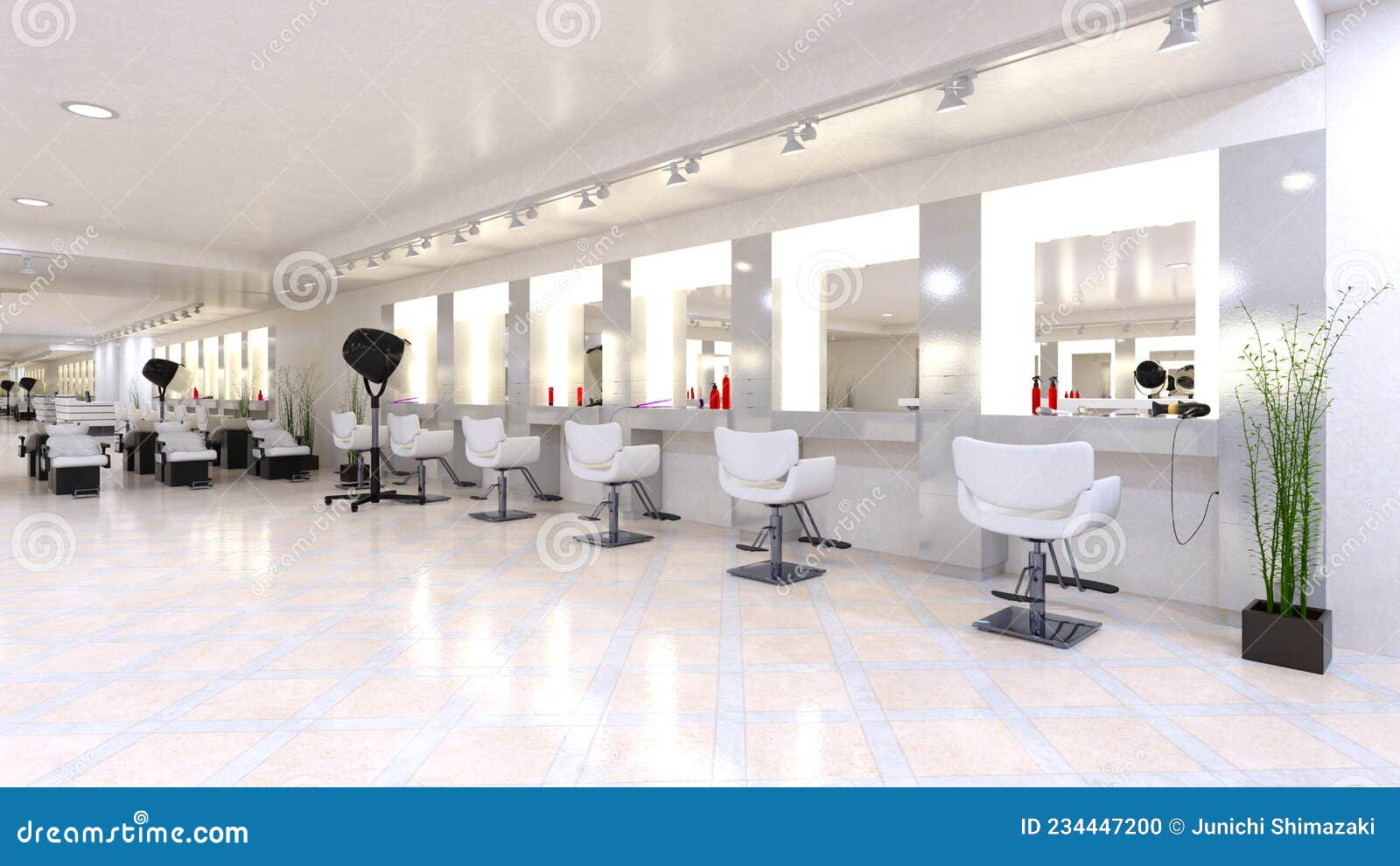 3D Rendering of the Hair Salon Stock Illustration - Illustration of ...