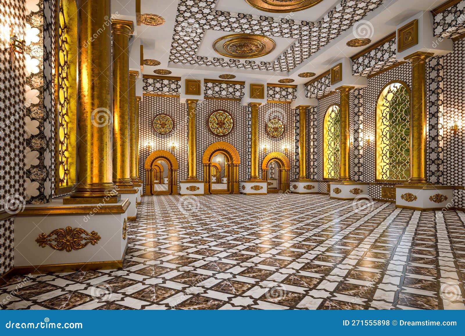 3D Rendering of the Hall in a Classic Style. Classic Interior Stock ...