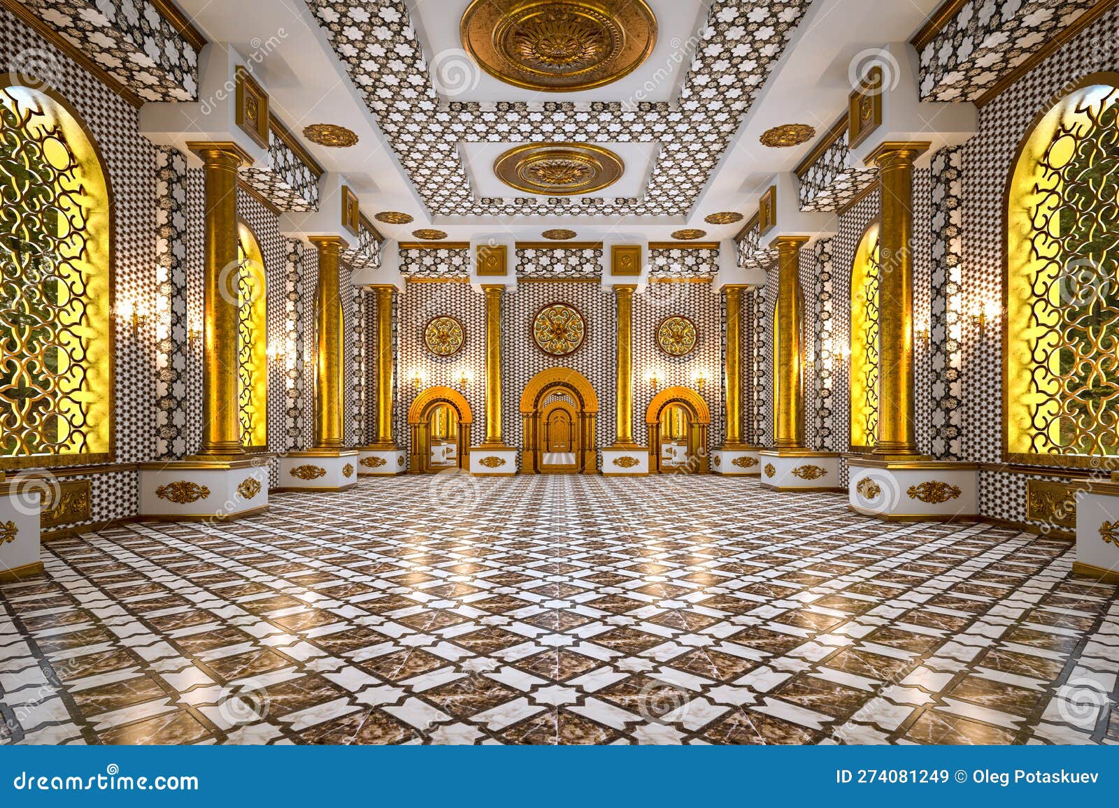 3D Rendering of the Hall in a Classic Style. Classic Interior Stock ...