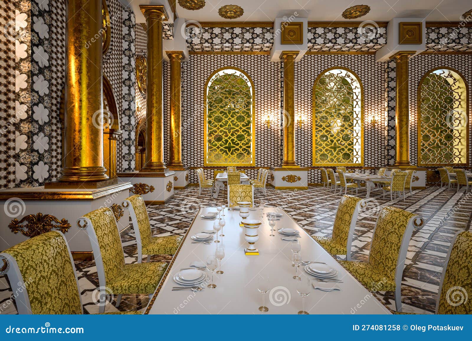 3D Rendering of the Hall in a Classic Style. Classic Interior Stock ...