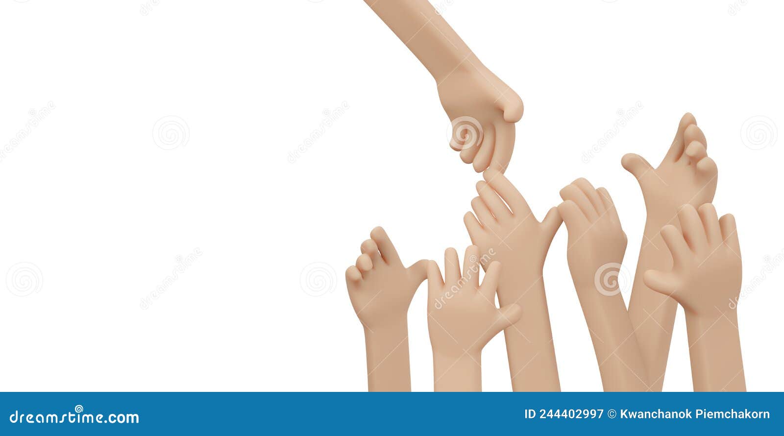 3D Rendering of Hand Help Each Other Concept of Helping Hand Support ...